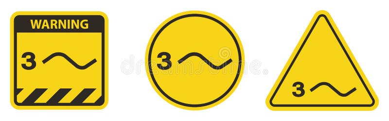 Three Phase Power Symbol Sign Isolate on White Background Stock Vector ...