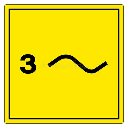 Three Phase Power Symbol Sign Isolate on White Background,Vector ...