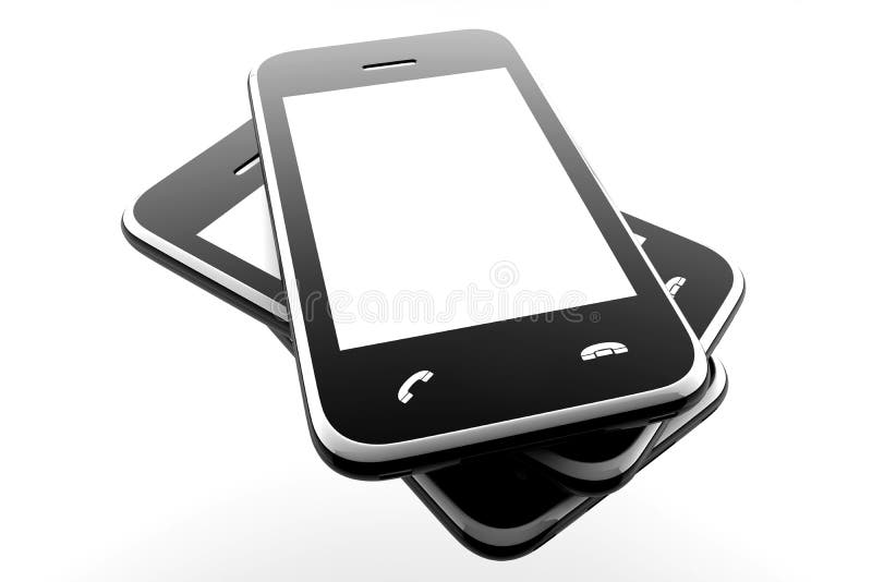 Three phones stock illustration. Illustration of gadget - 22797387