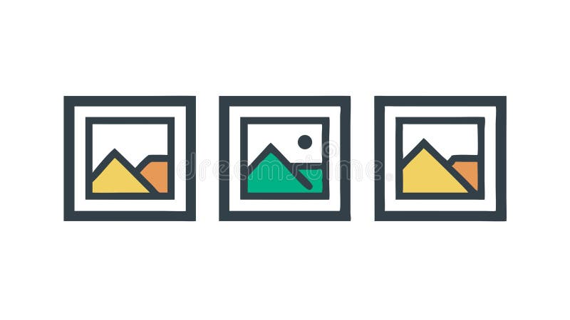 Three Photo Frames Icon Image Gallery Picture Album, Vector Design ...