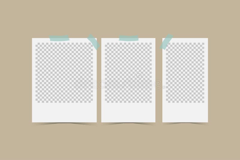 Three Photo Frames Template Design with Shadow Effect Stock Vector ...