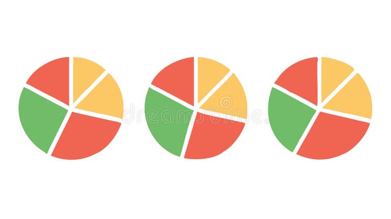 Three Pie Charts Icon, Data Analytics Report, Vector Design Generative ...