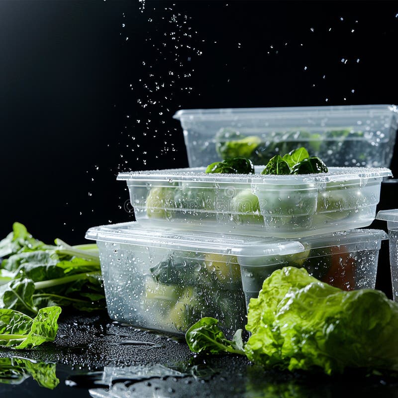 A Three-piece Set of Clear Plastic Containers with Lids for Storing ...