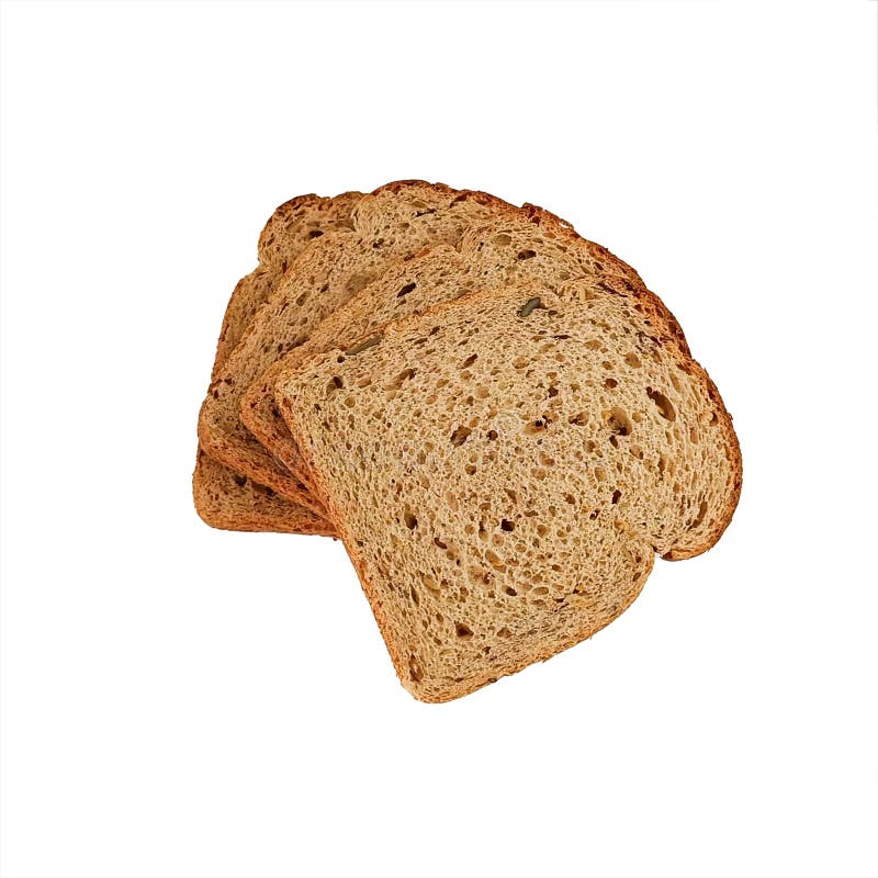 Three Pieces of Brown Bread Crust Isolated on White Background Stock ...