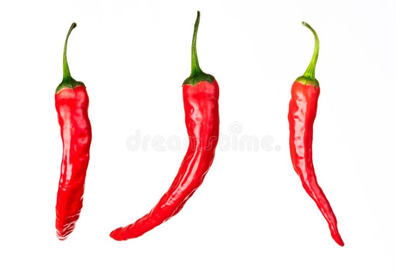 Three Pieces of Chili Peppers Stock Image - Image of fresh, cooking ...