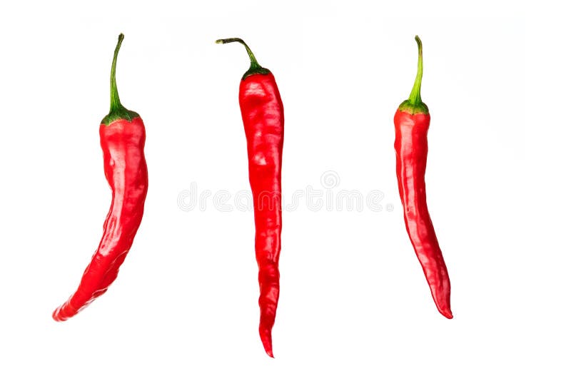 Three Pieces of Chili Peppers Stock Photo - Image of object, food ...