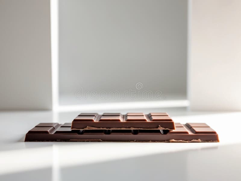 Three Pieces Chocolate Stacked Top Each Other Bars Chocolate Bar Pieces ...