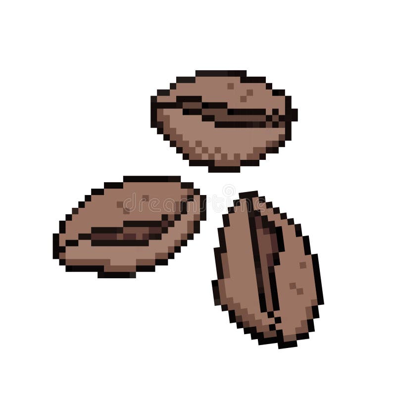 Coffee Beans Pixel Art Vector Illustration Stock Vector - Illustration ...