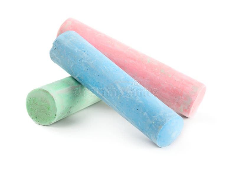 Three Pieces of Color Chalk Stock Image - Image of closeup, childhood ...