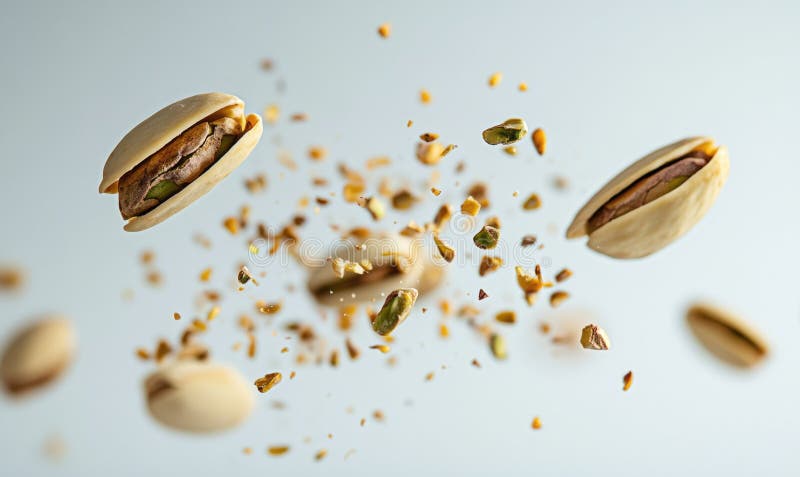 Three Pieces of Food with Nuts on Them Stock Photo - Image of ...
