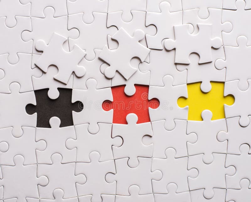 Three Pieces of Puzzle. Concept Image of Teamwork Building Stock Photo ...