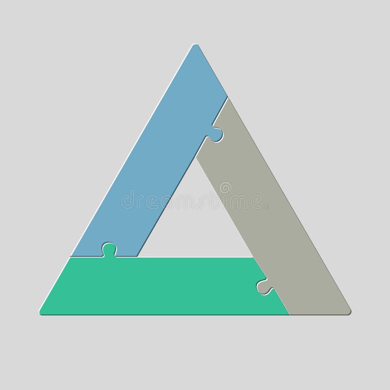 Puzzle triangle stock vector. Illustration of color, solution - 28347407