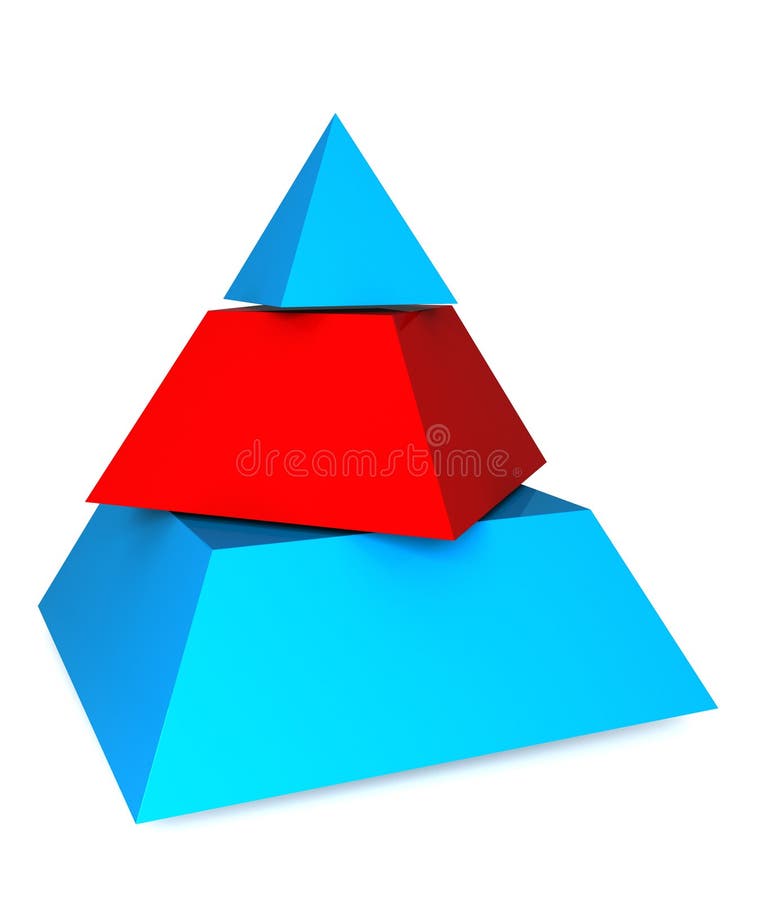 3d Pyramid, Two, Three, Four And Five Levels Stock Illustration ...