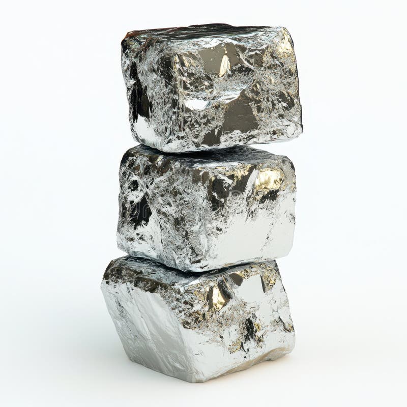 Three Pieces of Shiny Silver Foil are Neatly Stacked, Showcasing Their ...