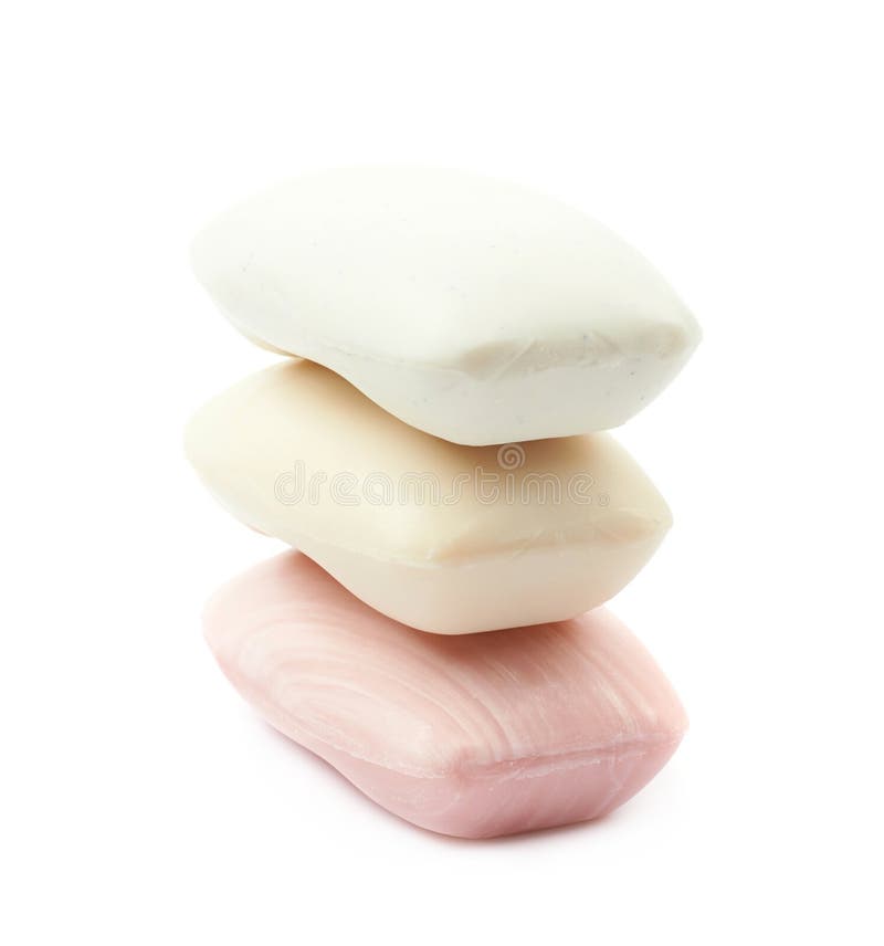 Three Pieces Of Soap Isolated Stock Image - Image of perfume, glycerin ...