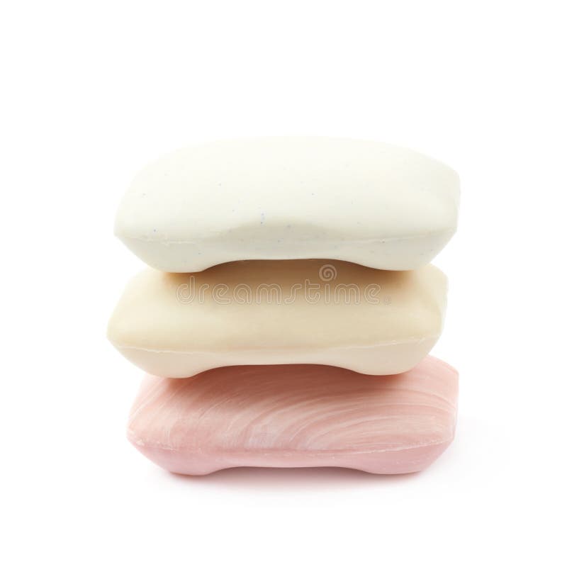 Three Pieces of Soap Isolated Stock Image - Image of perfume, glycerin ...