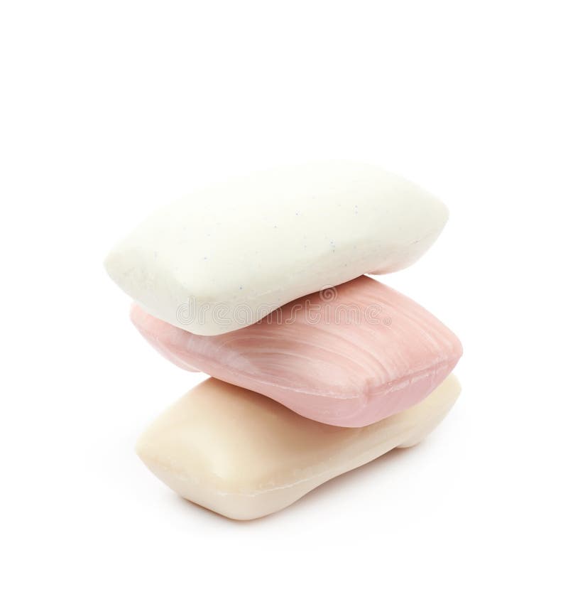 Three Pieces of Soap Isolated Stock Image - Image of perfume, hygiene ...
