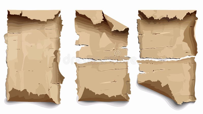 Three Pieces of Torn Paper Arranged Creatively for Design Projects ...