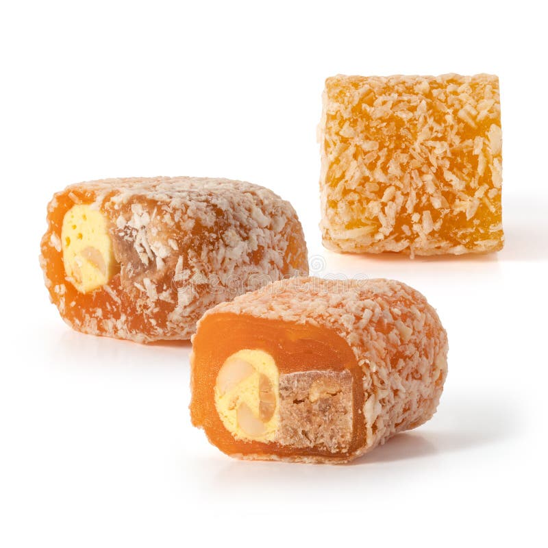 Three Pieces of Yellow Turkish Delight Stock Image - Image of istanbul ...