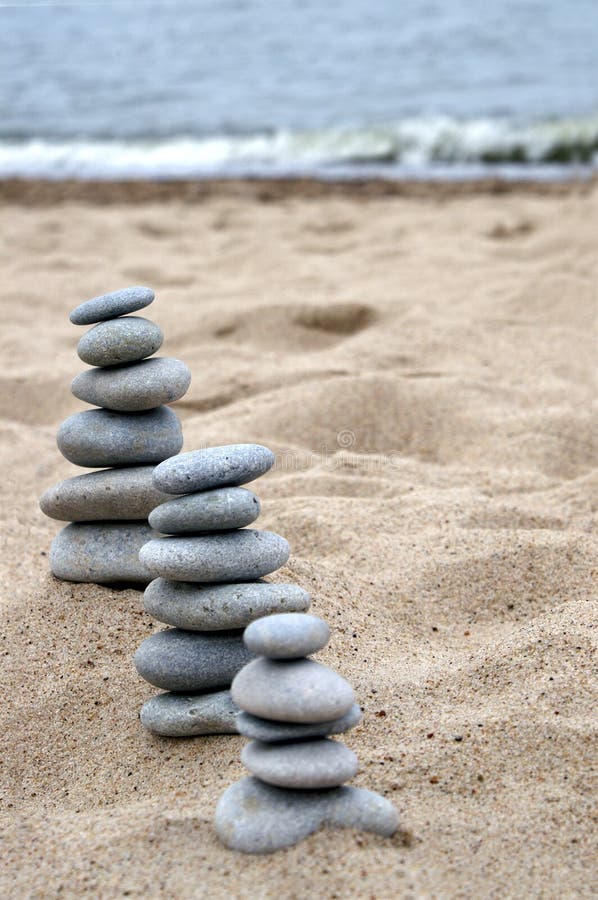 Balanced stones on beach stock image. Image of closeup - 2897033