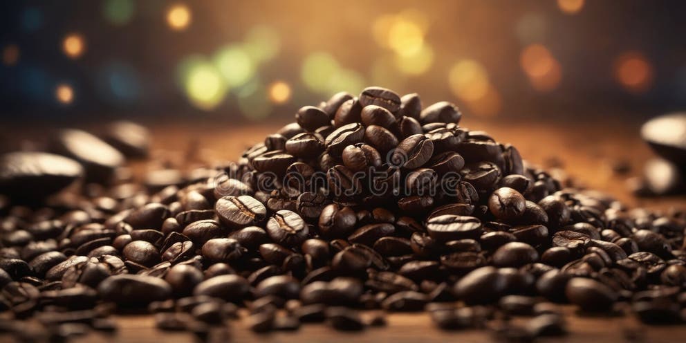 Three Piles of Coffee Beans Stacked upon Each Other. Stock Illustration ...
