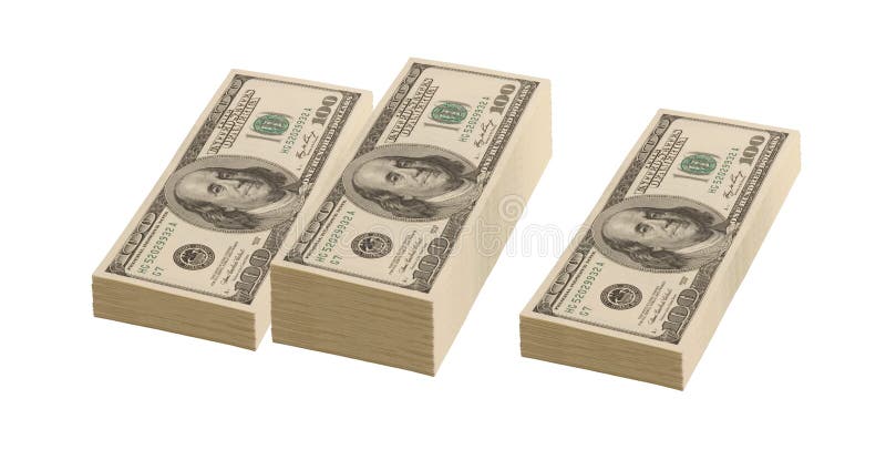 Three piles of dollars stock photo. Image of business - 10850532