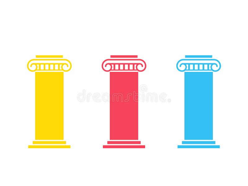 Three pillar diagram stock vector. Illustration of greece - 120556019