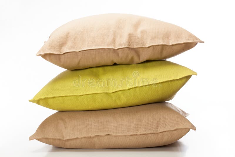 Three pillows stock photo. Image of comfortable, beige - 35809358