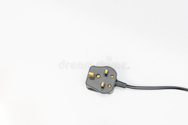 Three Pin Electric Plug Isolated on the White Background Stock Photo ...