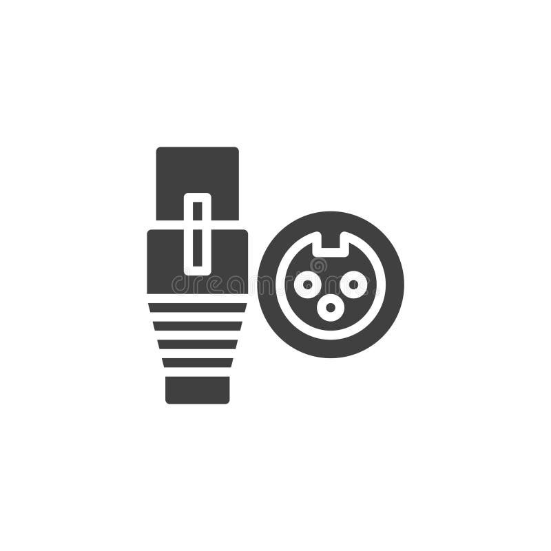 Three-pin plug vector icon stock vector. Illustration of design - 363417401