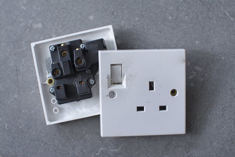 Three Pin Wall Socket Switched Plug Stock Image - Image of cable ...