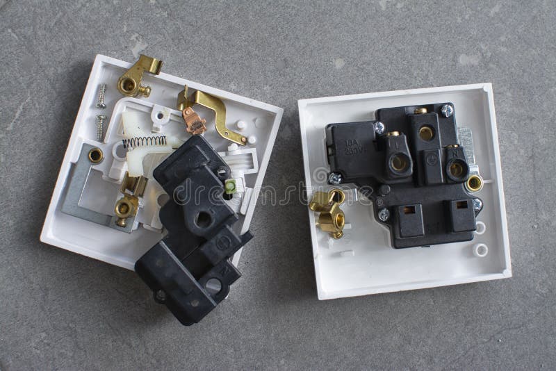 Three Pin Wall Socket Switched Plug Stock Photo - Image of energy, line ...