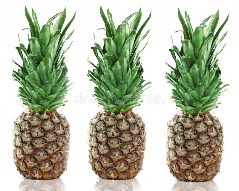 Three Pineapples with Pink Backdrop Stock Photo - Image of meat ...