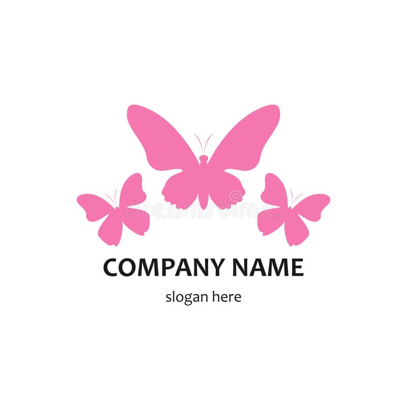 Three Pink Butterflies. Vector Illustration, Logo, Emblem. Eps10 Stock ...