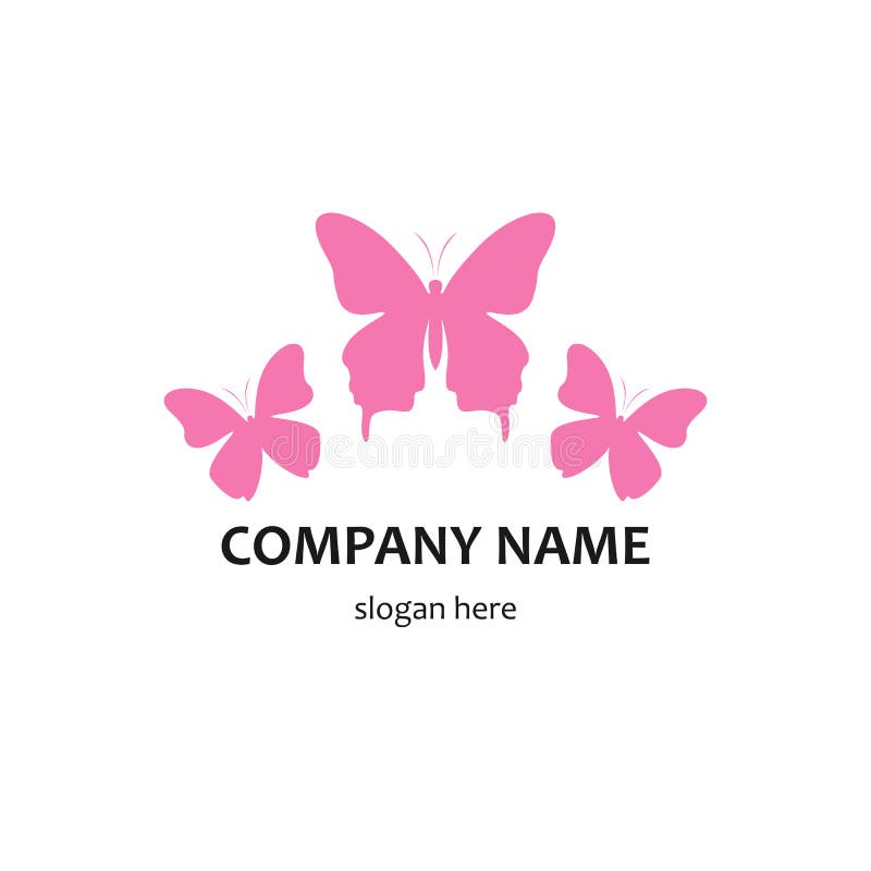 Three Pink Butterflies. Vector Illustration, Logo, Emblem. Eps10 Stock ...
