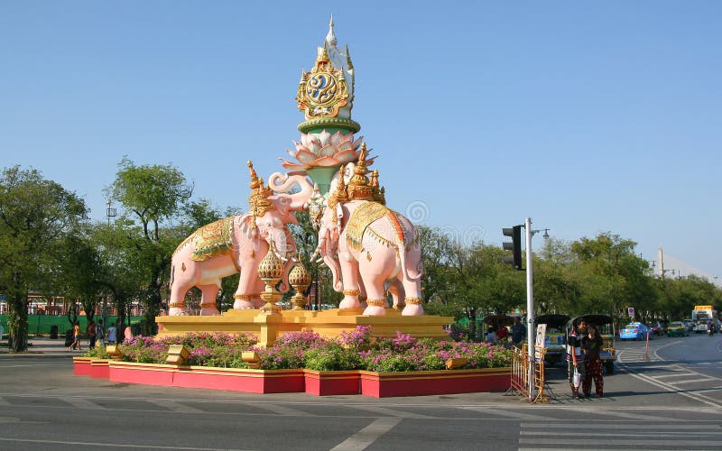 Pink Elephant Statue, Bangkok, Thailand Editorial Image - Image of ...