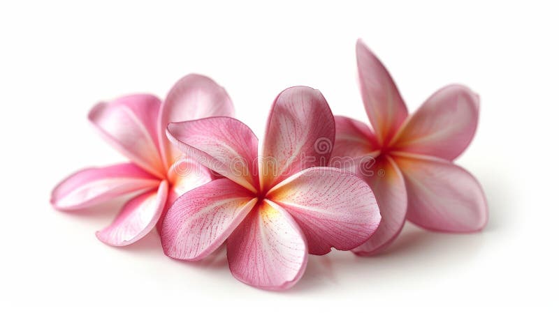 Three Pink Flowers on White Surface Stock Photo - Image of plant, decor ...