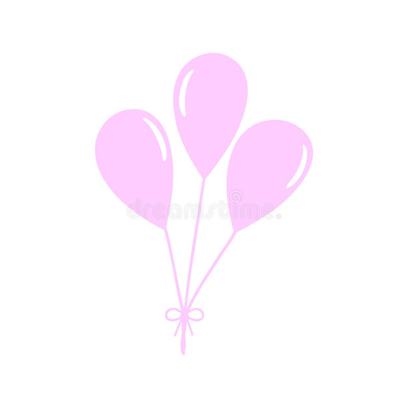 Three Pink Flying Balloons Icon Stock Vector - Illustration of ...
