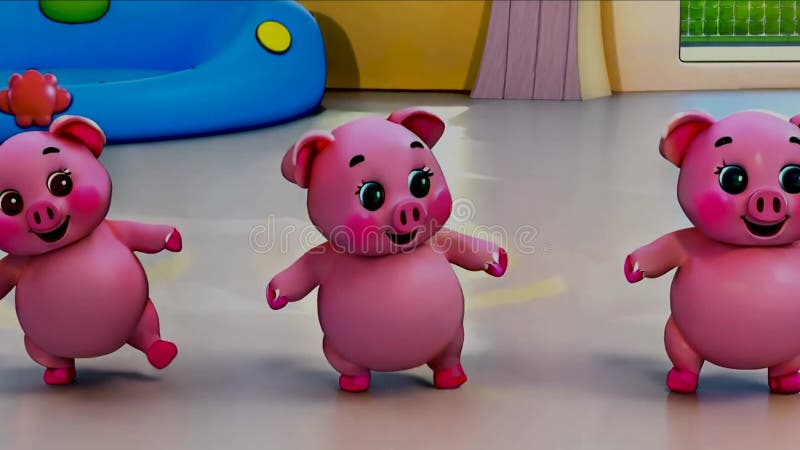 Three Pink Piglets are Dancing a Dance Stock Footage - Video of graphic ...