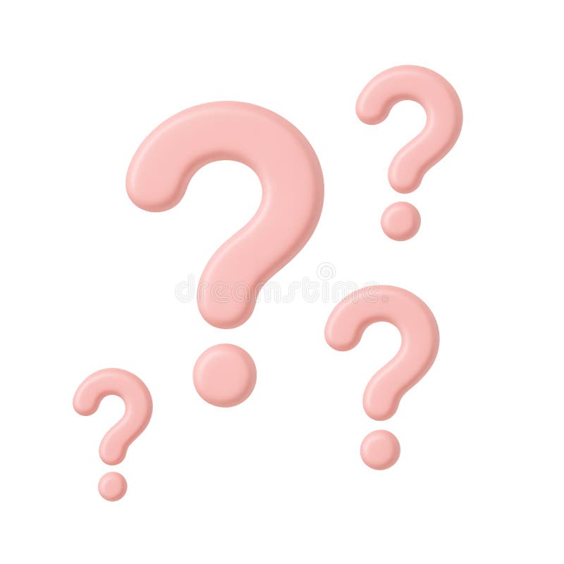 Three Pink Questions are Shown in a Row Stock Illustration ...