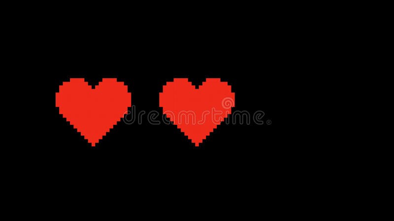 Red Pixel Art Heart in Retro Style Animation 4K on White Background ...