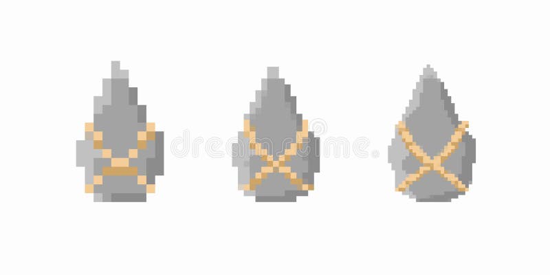 Three Pixel-style Gray Objects with Yellow Accents in a Simple Digital ...