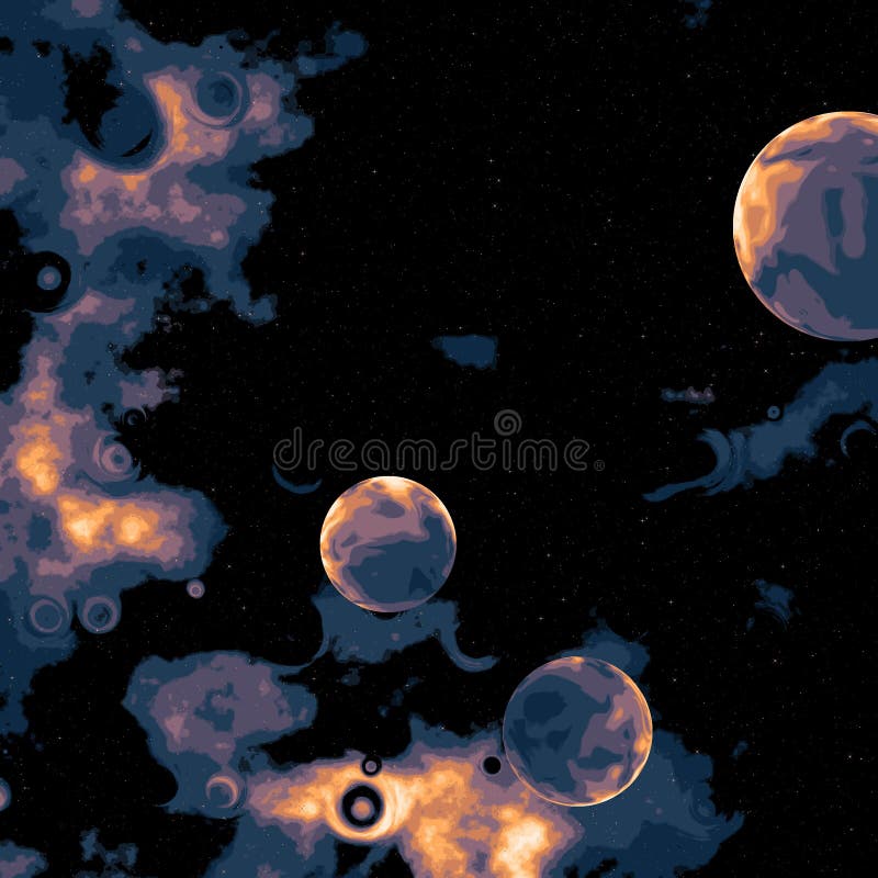 Three Planets Color Tones Combination Stock Illustration - Illustration ...