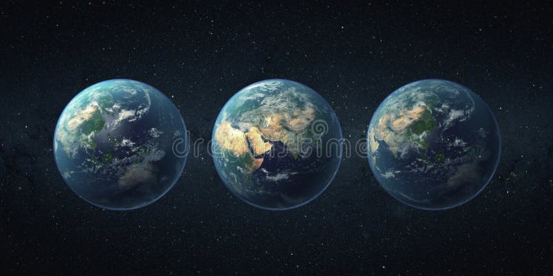 Three Planets Earth. 3d Rendering. Elements of this Image Furnished by ...