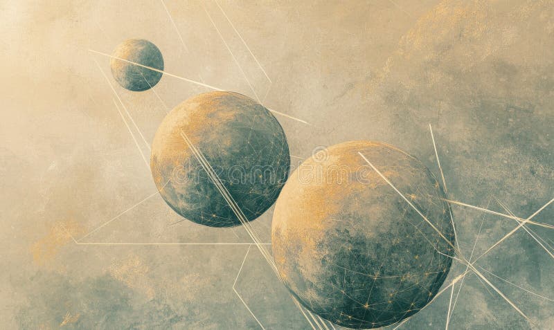 Three Planets are Floating in Space, with One of Them Being the Largest Stock Image - Image of ...