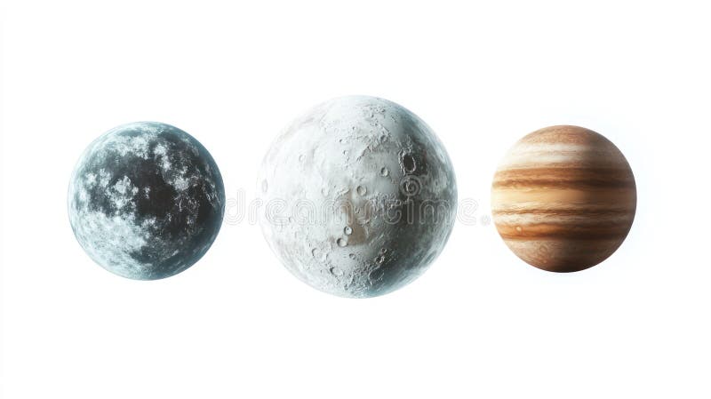 Three Planets Isolated on White Created with Generative AI. Big Planets ...
