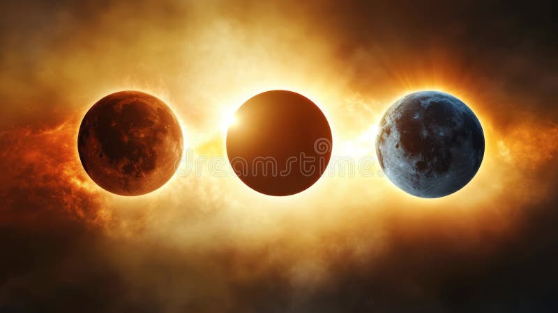 Three Planets are in the Sky, One of Which is a Moon Stock Footage ...