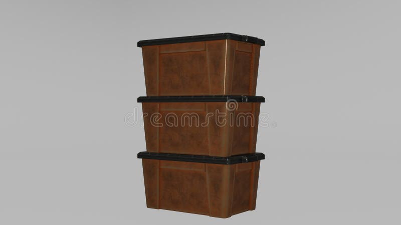 Three Plastic Box for Kitchen Stock Illustration - Illustration of ...