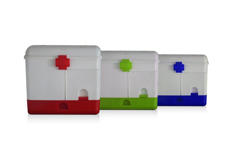 Beautiful Three Plastic Box on White Background, Object, Container ...