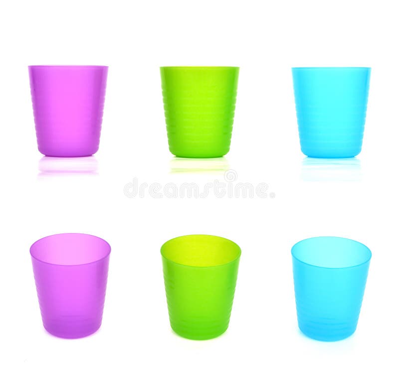 Three plastic cups stock image. Image of front, three - 32831493